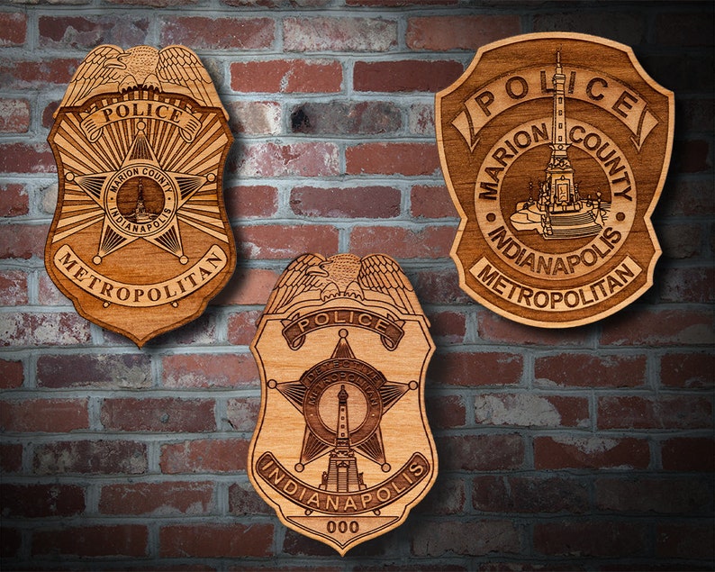 Wooden Indianapolis PD Badge or Patch Plaque - Etsy
