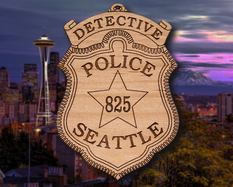 Wooden Seattle PD Badge or Shoulder Patch Ornament - Etsy