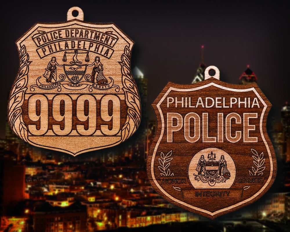 Personalized Wooden Philadelphia PD Badge or Shoulder Patch | Etsy