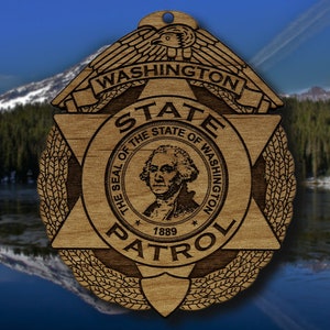 Wooden Washington State Patrol Badge or Shoulder Patch Ornament - Etsy