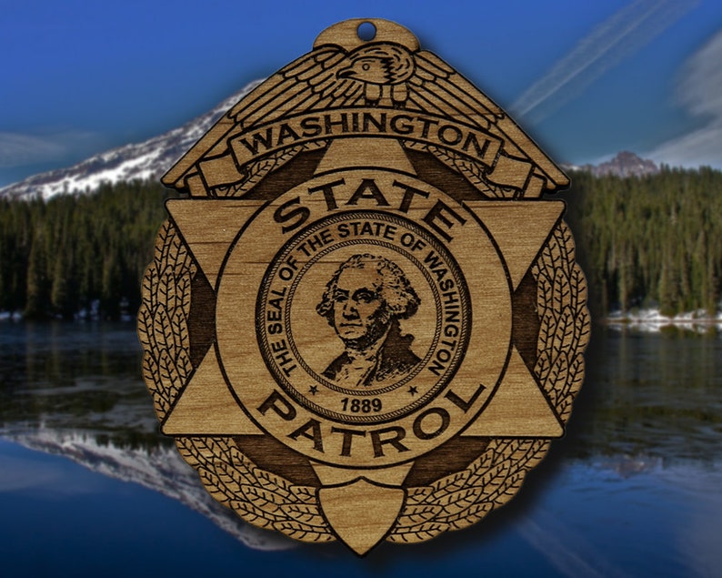 Wooden Washington State Patrol Badge or Shoulder Patch Ornament - Etsy