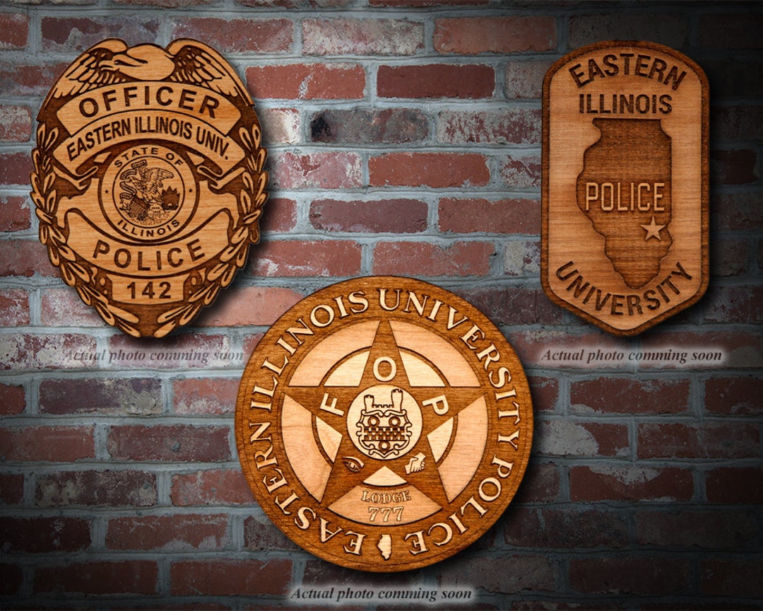 Wooden Eastern Illinois Police Badge or Patch Plaque - Etsy
