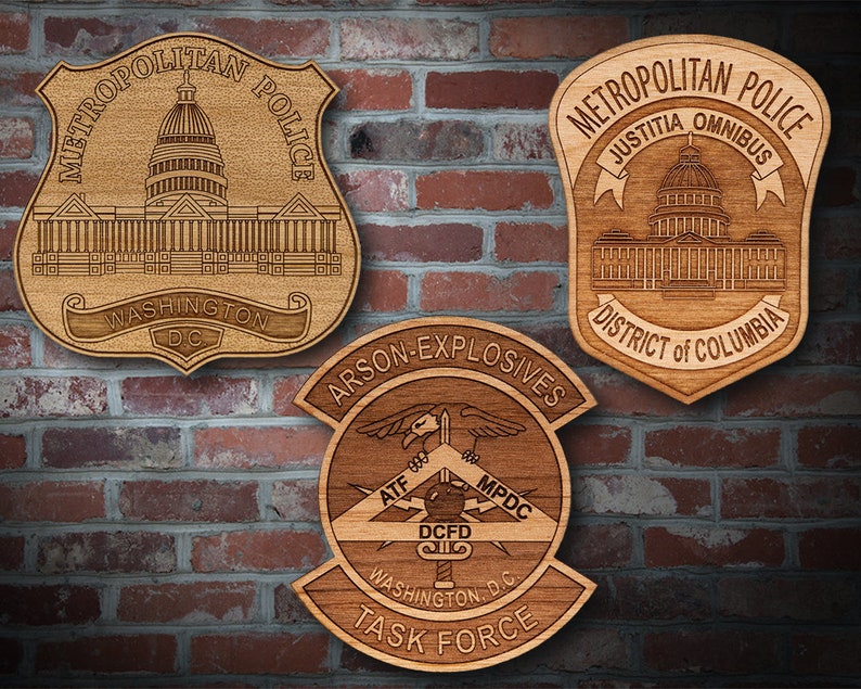 Personalized Wooden Washington DC Police Badge or Patch Plaque | Etsy