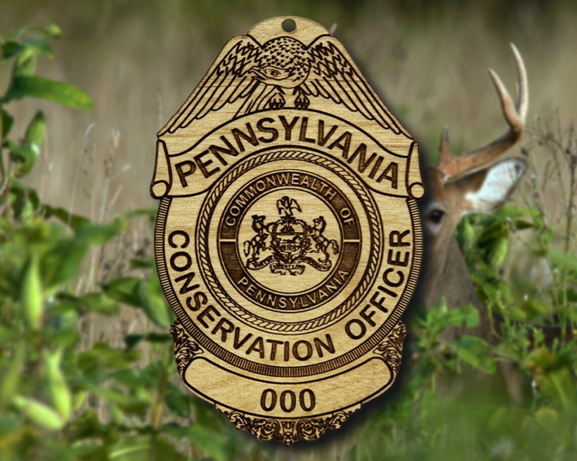 Wooden PA Conservation Officer Badge and Patch Ornament - Etsy