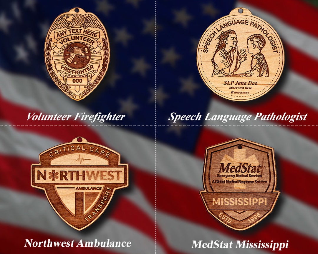 Misc. EMS FD Badge or Patch Ornament #21 - Etsy