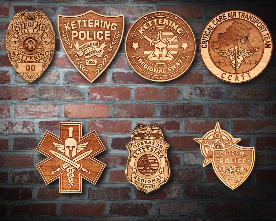 Wooden Kettering OH Police Badge or Patch Plaque - Etsy