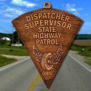 Personalized Wooden Ohio State Police Badge or Shoulder Patch Christmas ...