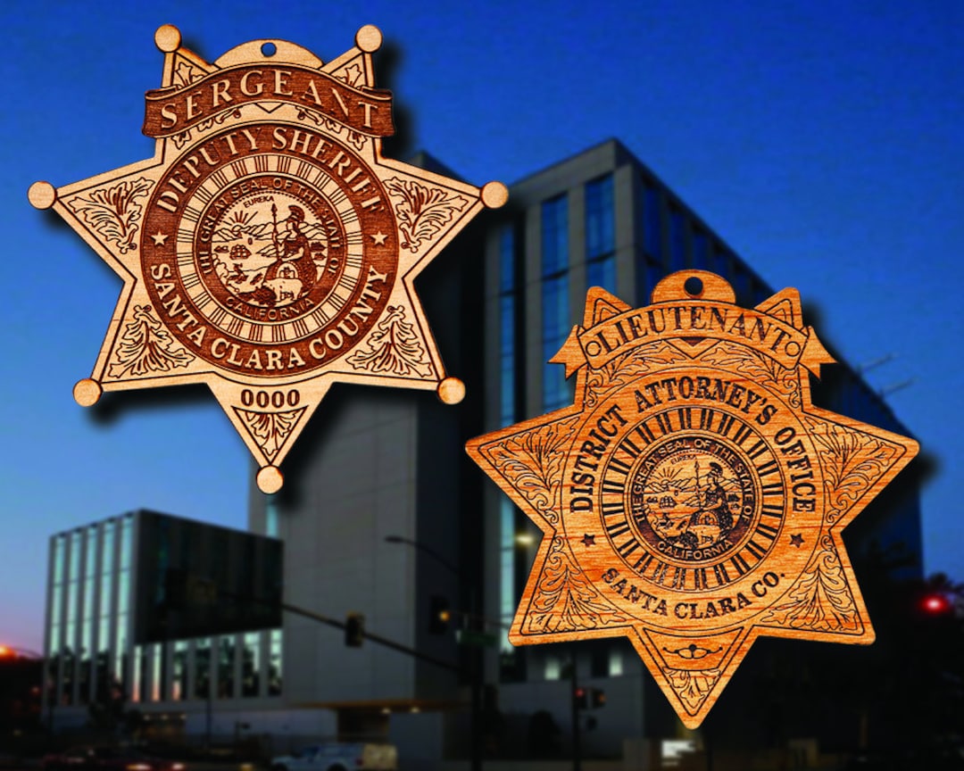 Wooden Santa Clara Co CA Police Badge or Patch Ornament - Etsy
