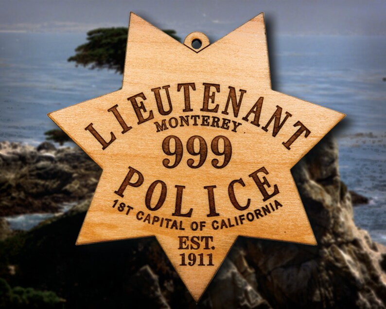 Personalized Wooden Monterey CA Police Badge and Patch Ornament - Etsy