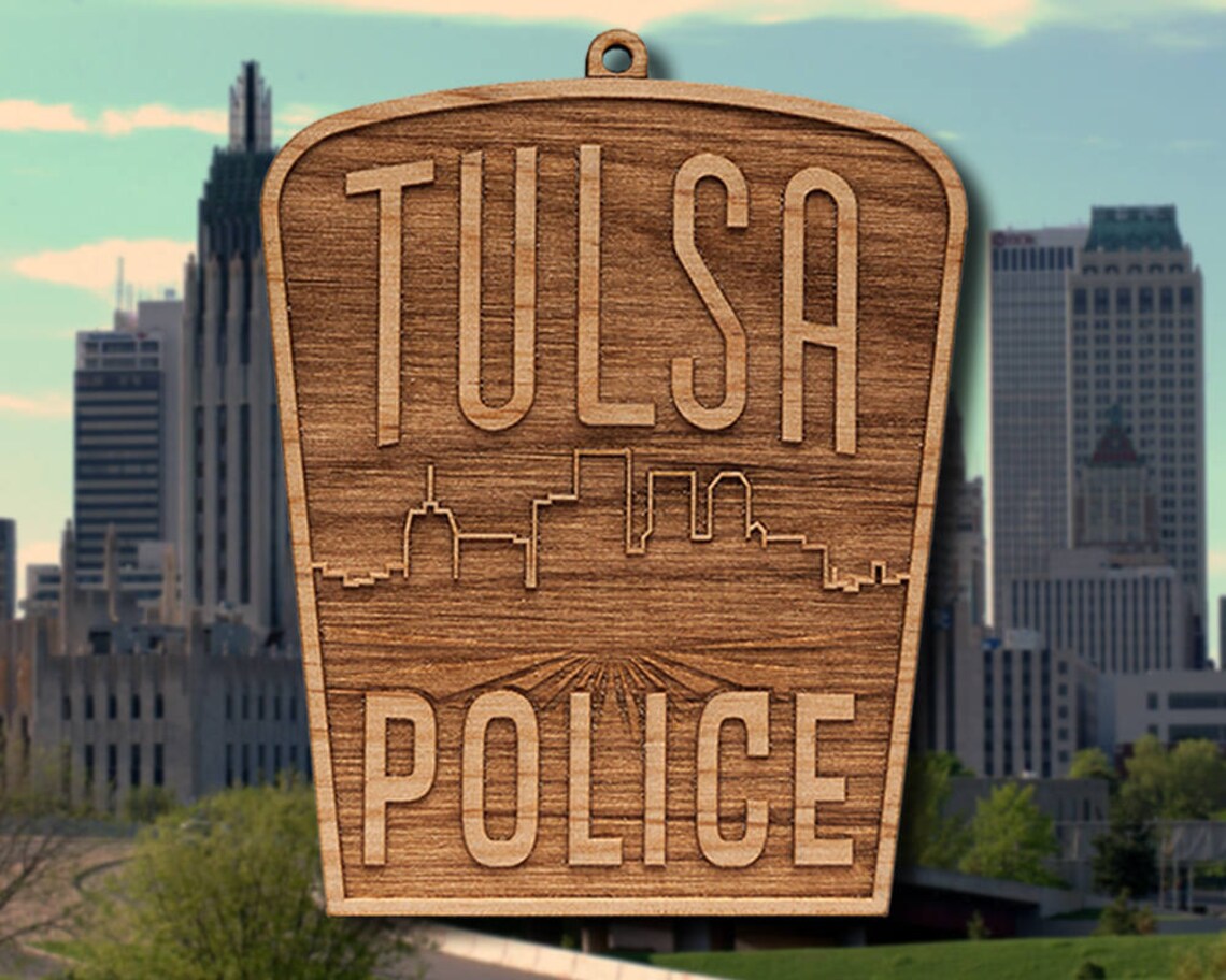 Wooden Tulsa PD Badge or Shoulder Patch Hanging Ornament - Etsy