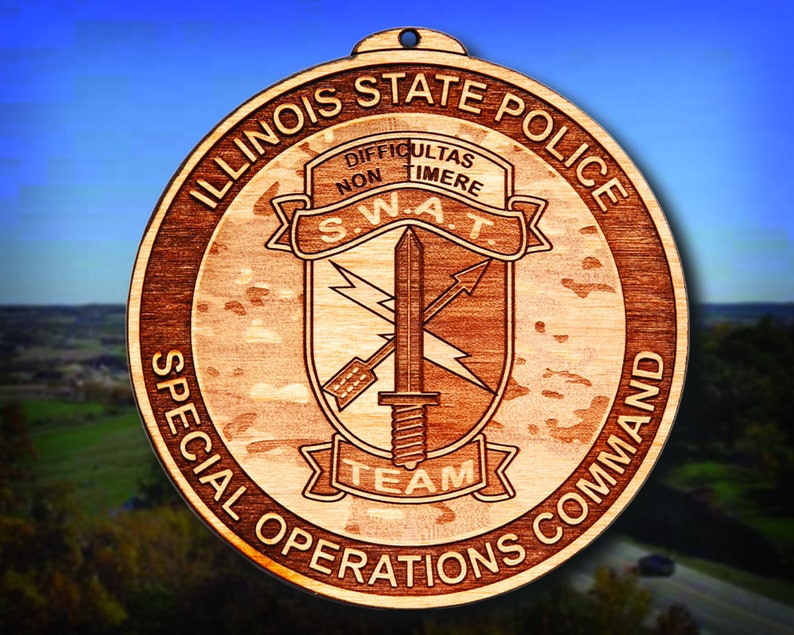 Personalized Wooden Illinois State Police Badge or Shoulder | Etsy