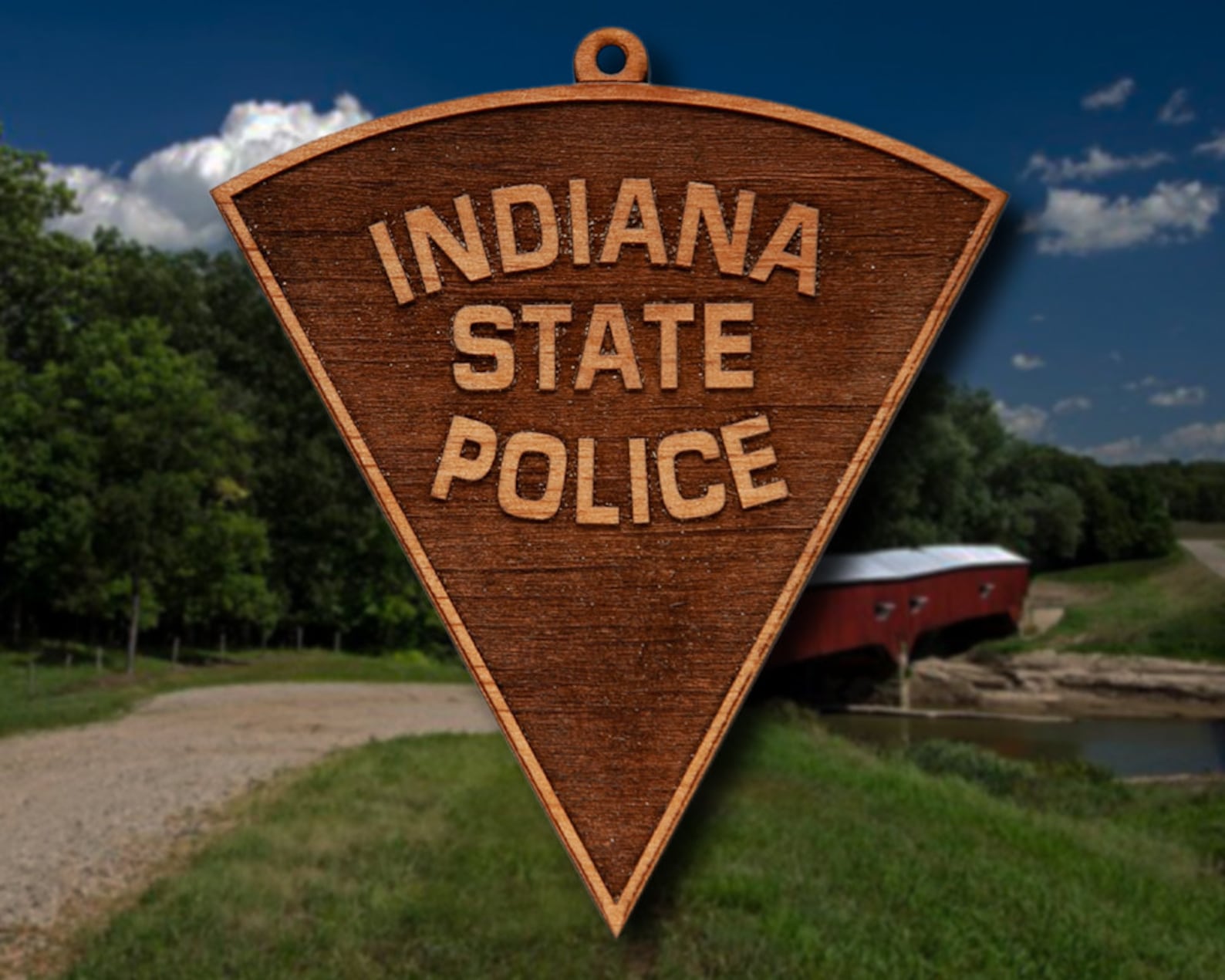 Wooden Indiana State Police Badge or Patch Ornament - Etsy