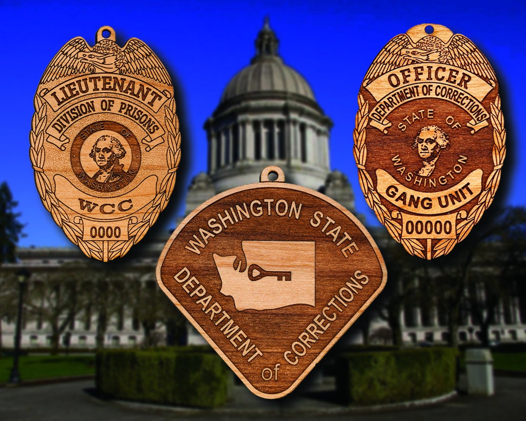 Personalized Wooden Washington State Doc Badge or Shoulder Patch ...