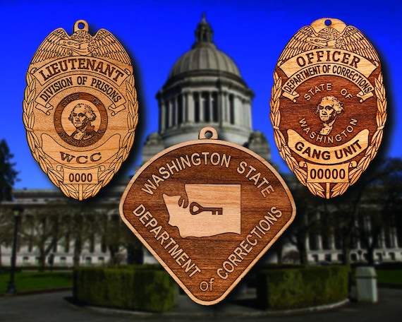 Personalized Wooden Washington State Doc Badge or Shoulder | Etsy
