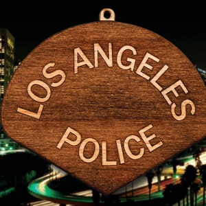Personalized Wooden LAPD Badge or Shoulder Patch Hanging Ornament - Etsy