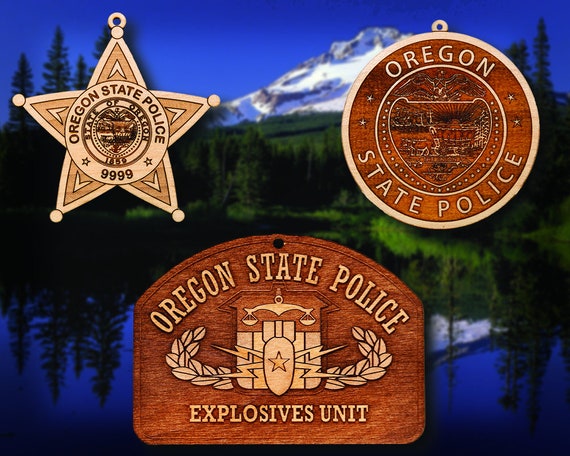 Personalized Wooden Oregon State Police Ornament | Etsy