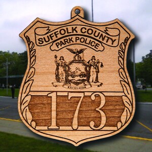 Personalized Wooden Suffolk Co Police Shield or Shoulder Patch Hanging ...