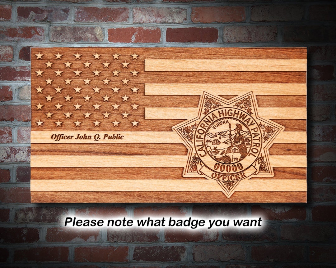 Flag With Badge Plaque - Etsy