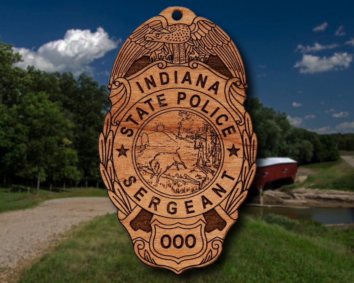 Wooden Indiana State Police Badge or Patch Ornament - Etsy