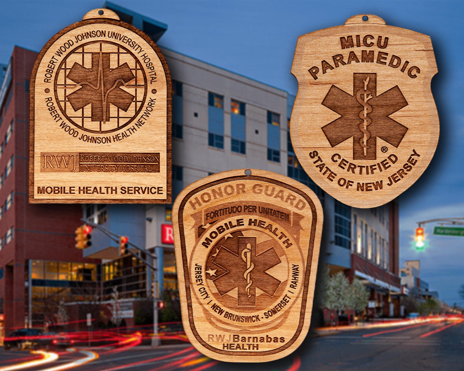 NJ Paramedic RWJ Uv Hospital Patch Ornaments | Etsy
