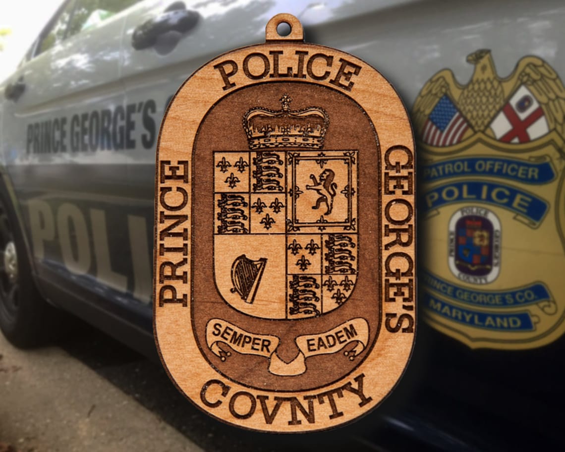 Wooden Prince George's Co PD Badge or Shoulder Patch Ornament - Etsy