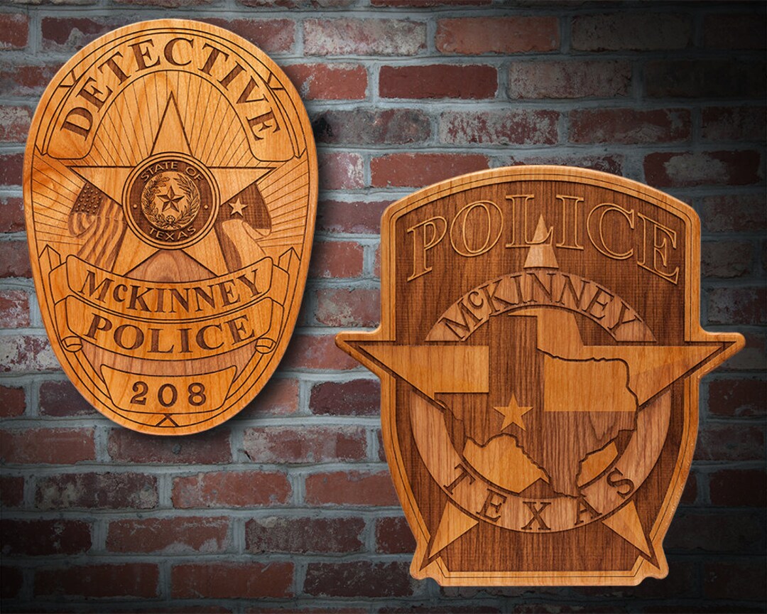 Personalized Wooden Mckinney TX Police Badge or Patch Plaque - Etsy