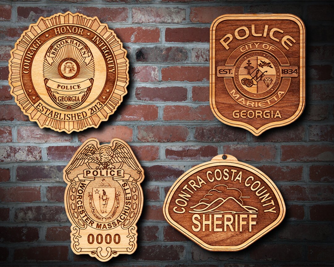 Wooden Miscellaneous Police Badge or Patch Plaque #72 - Etsy