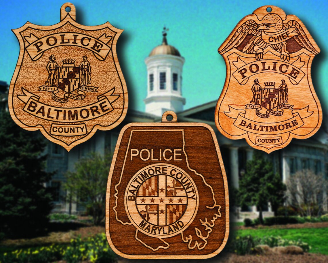 Wooden Baltimore County Police Badge or Shoulder Patch Hanging - Etsy