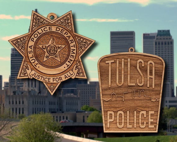 Wooden Tulsa PD Badge or Shoulder Patch Hanging Ornament | Etsy