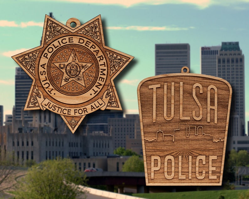 Wooden Tulsa PD Badge or Shoulder Patch Hanging Ornament - Etsy
