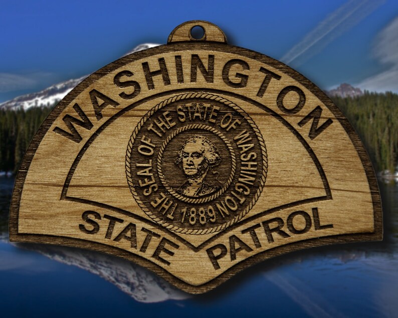 Wooden Washington State Patrol Badge or Shoulder Patch Ornament - Etsy