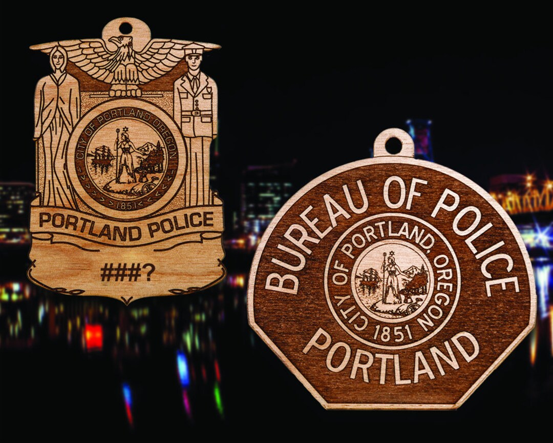 Personalized Wooden Portland Police Badge or Shoulder Patch Hanging ...