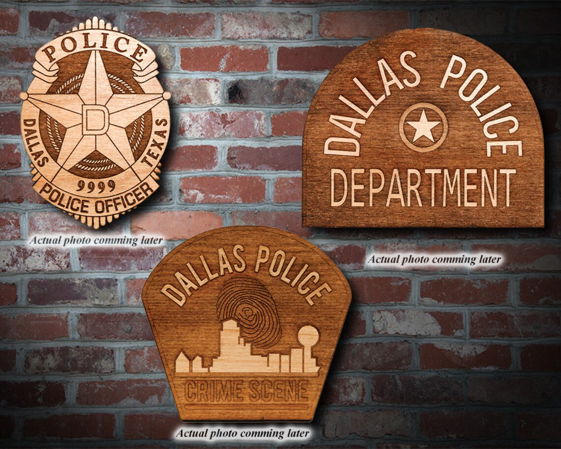Personalized Wooden Dallas Police Badge or Patch Plaque | Etsy