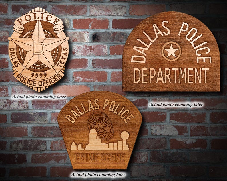 Personalized Wooden Dallas Police Badge or Patch Plaque | Etsy