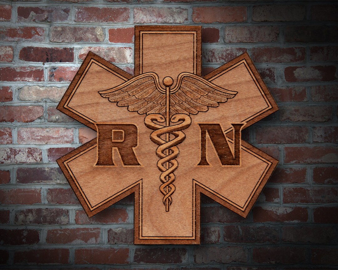Wooden RN Emblem Plaque - Etsy