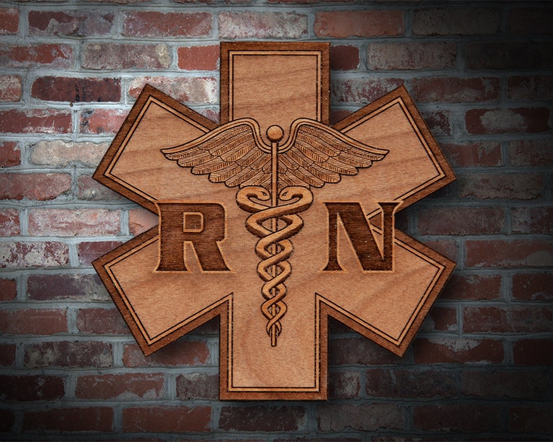 Wooden RN Emblem Plaque | Etsy