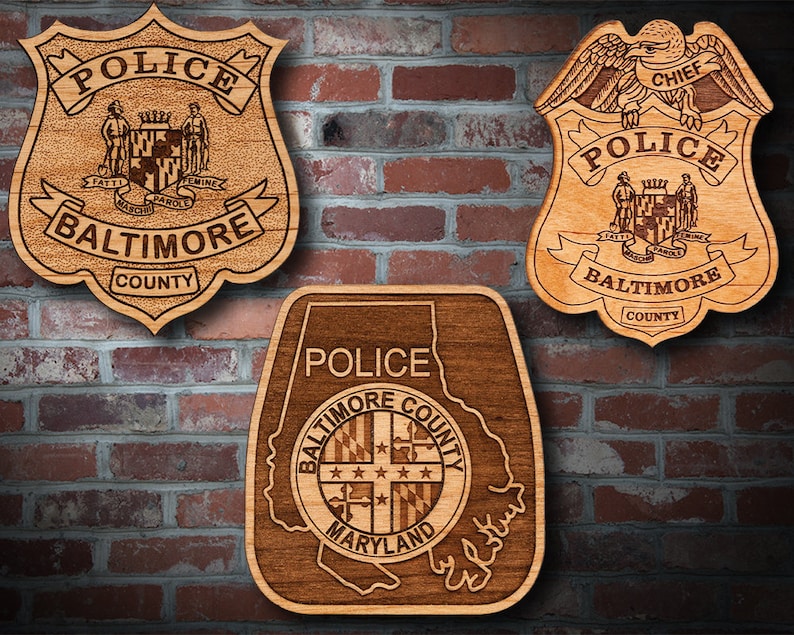 Wooden Baltimore County Police Badge or Patch Plaque - Etsy