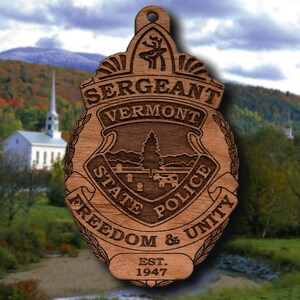 Wooden Vermont State Police Badge or Shoulder Patch Ornament - Etsy