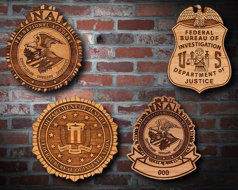 Wooden FBI Badge or Emblem Plaque - Etsy