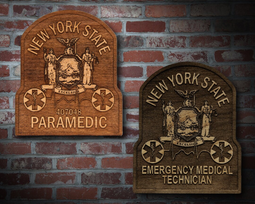 Wooden Fire Dept. & EMS Badge or Patch Plaque 1 - Etsy