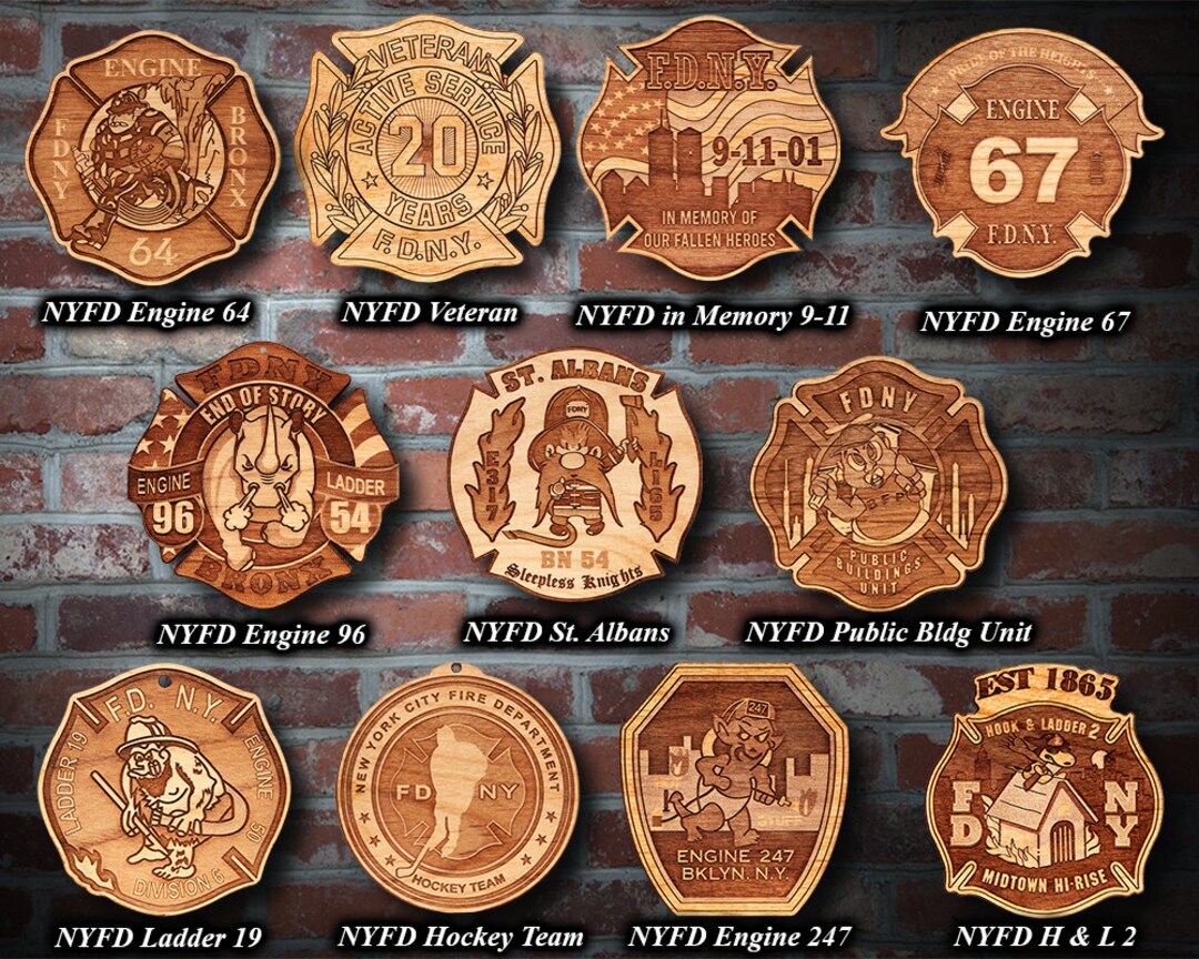 Personalized Wooden New York City Fire Department Plaques 2 - Etsy