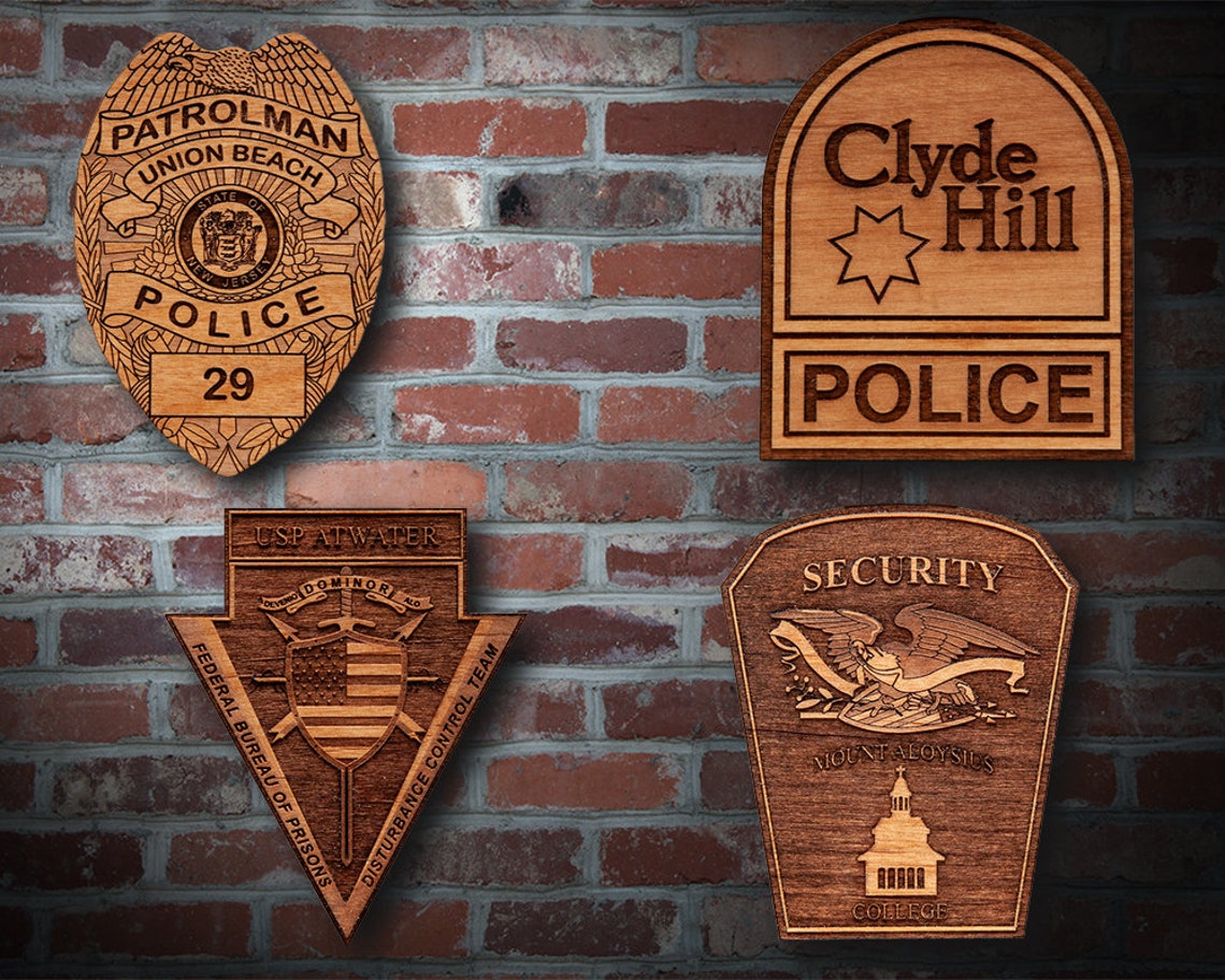 Misc. Wooden Police Badge or Patch Plaque 11 - Etsy