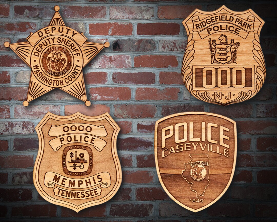 Wooden Miscellaneous Police Badge or Patch Plaque #47 - Etsy