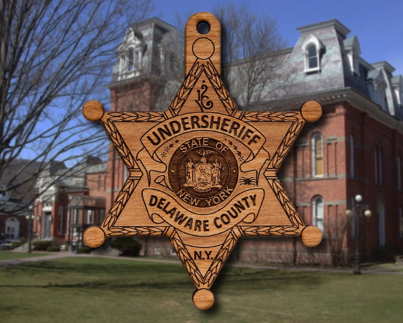 Wooden Delaware County Sheriff Badge or Patch Ornament - Etsy