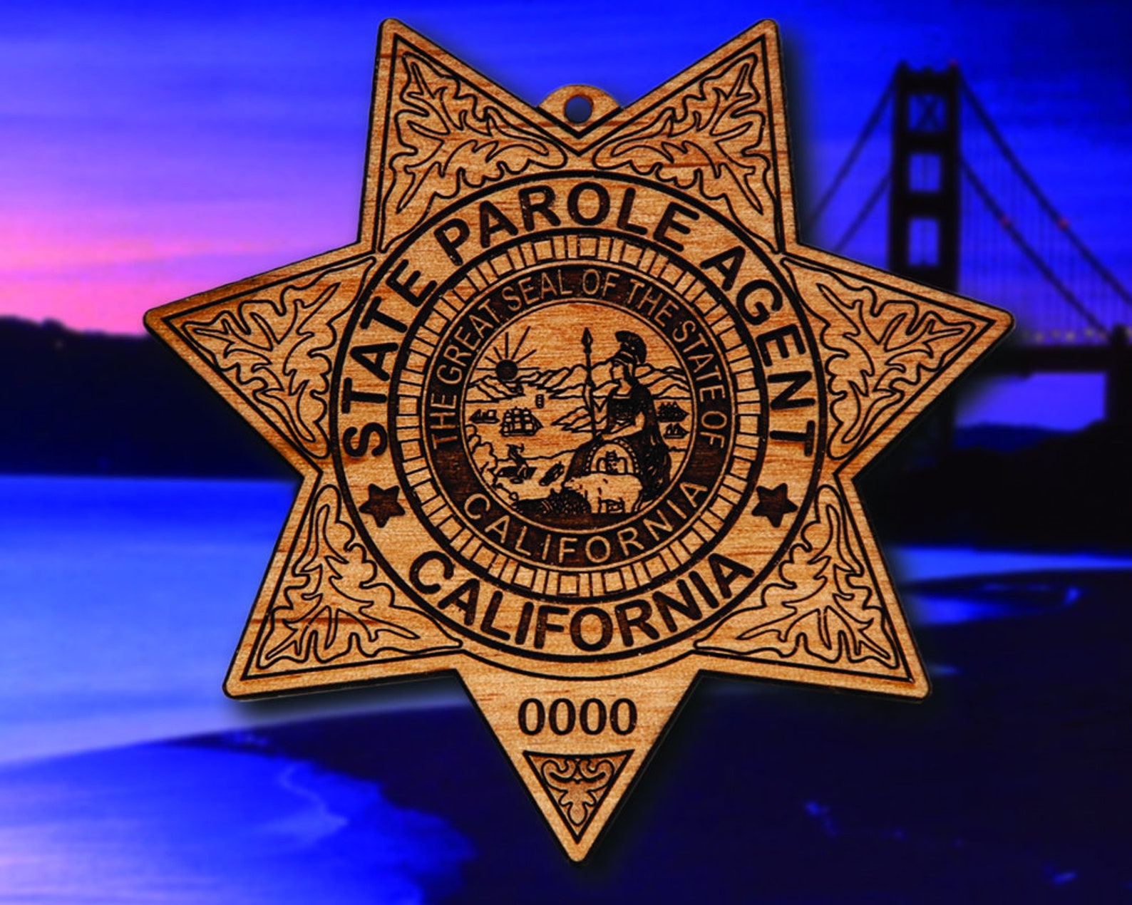 Personalized Wooden California Department of Corrections Badge | Etsy