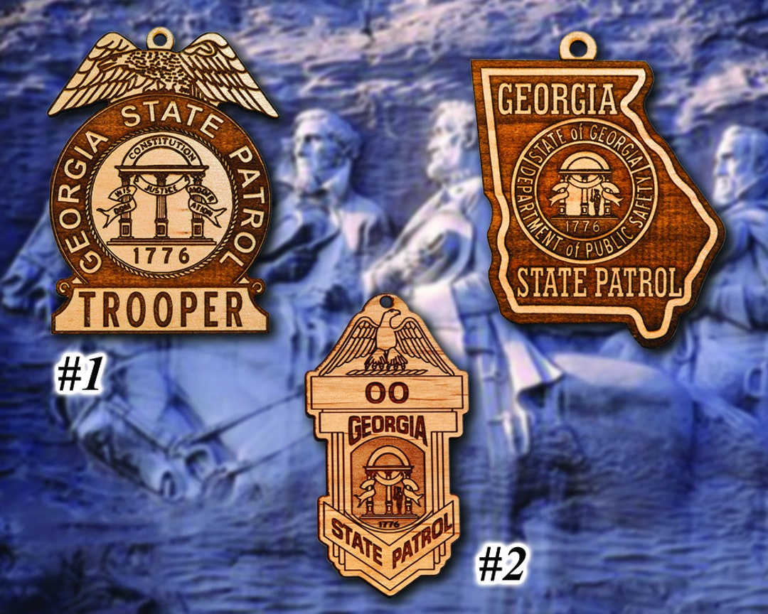 Personalized Wooden Georgia State Police Badge or Shoulder Patch ...