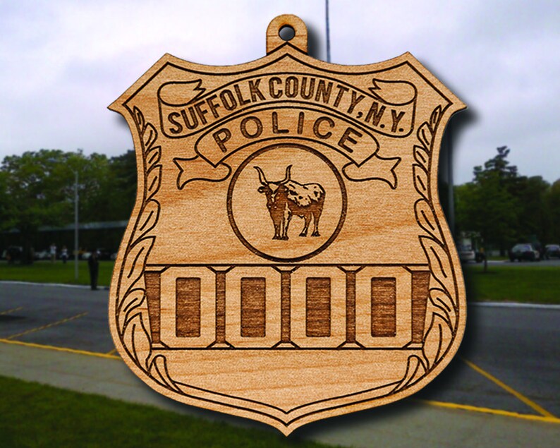 Personalized Wooden Suffolk Co Police Shield or Shoulder Patch Hanging ...