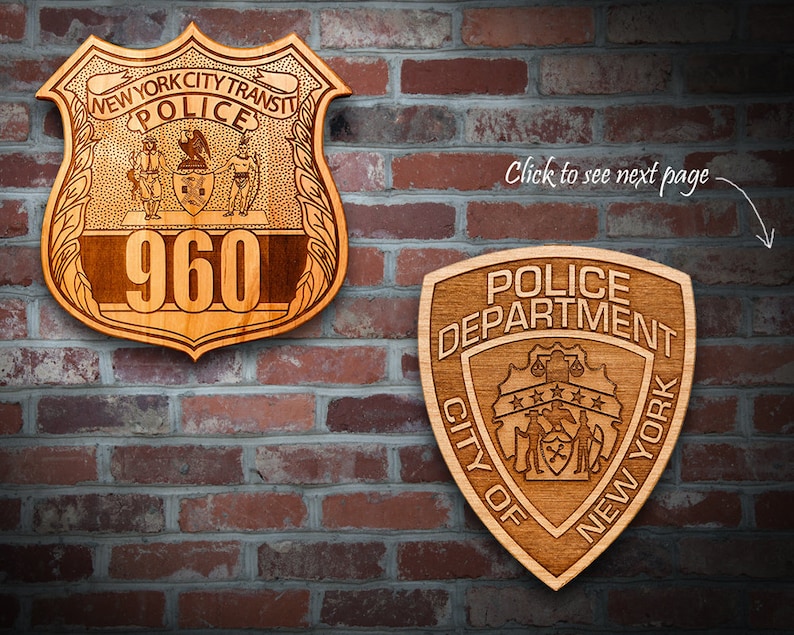 Personalized Wooden New York City Police Shield or Shoulder Patch ...
