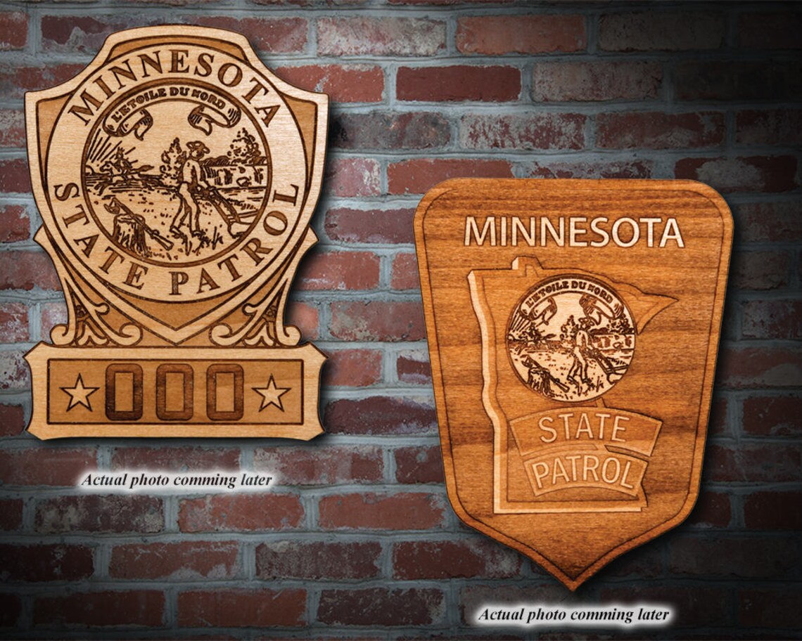 Personalized Wooden Minnesota State Patrol Badge or Patch | Etsy