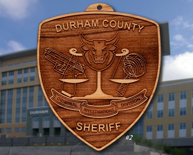 Wooden Durham Co NC Sheriff Badge or Shoulder Patch Ornament - Etsy